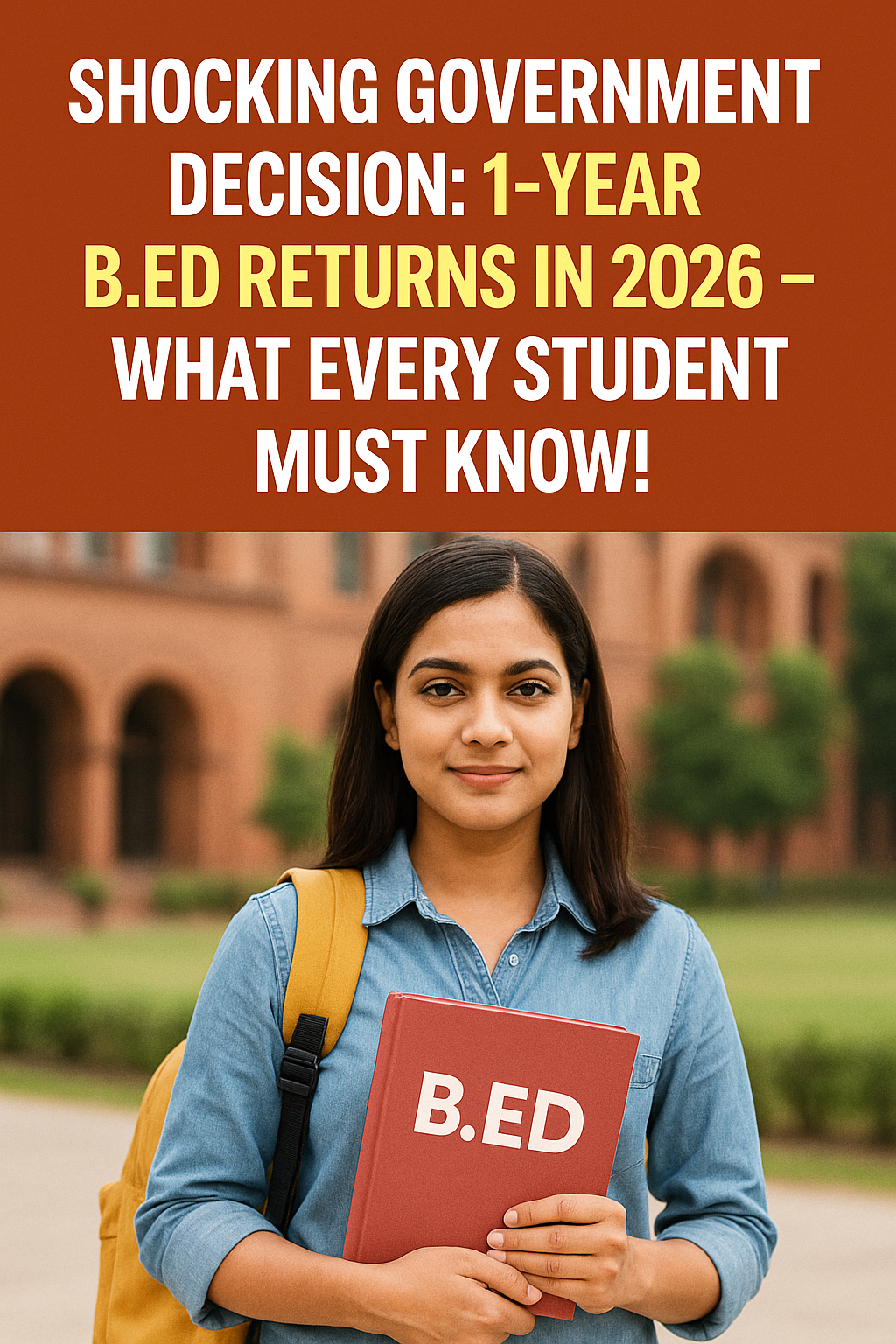 1-Year B.Ed Program Returns in 2026: Govt’s Bring Back